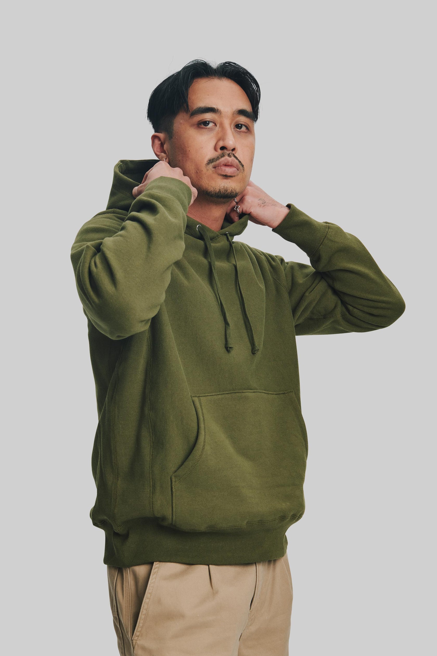 Hooded Sweatshirt - Olive Drab 400 GSM Fleece – House Of Blanks