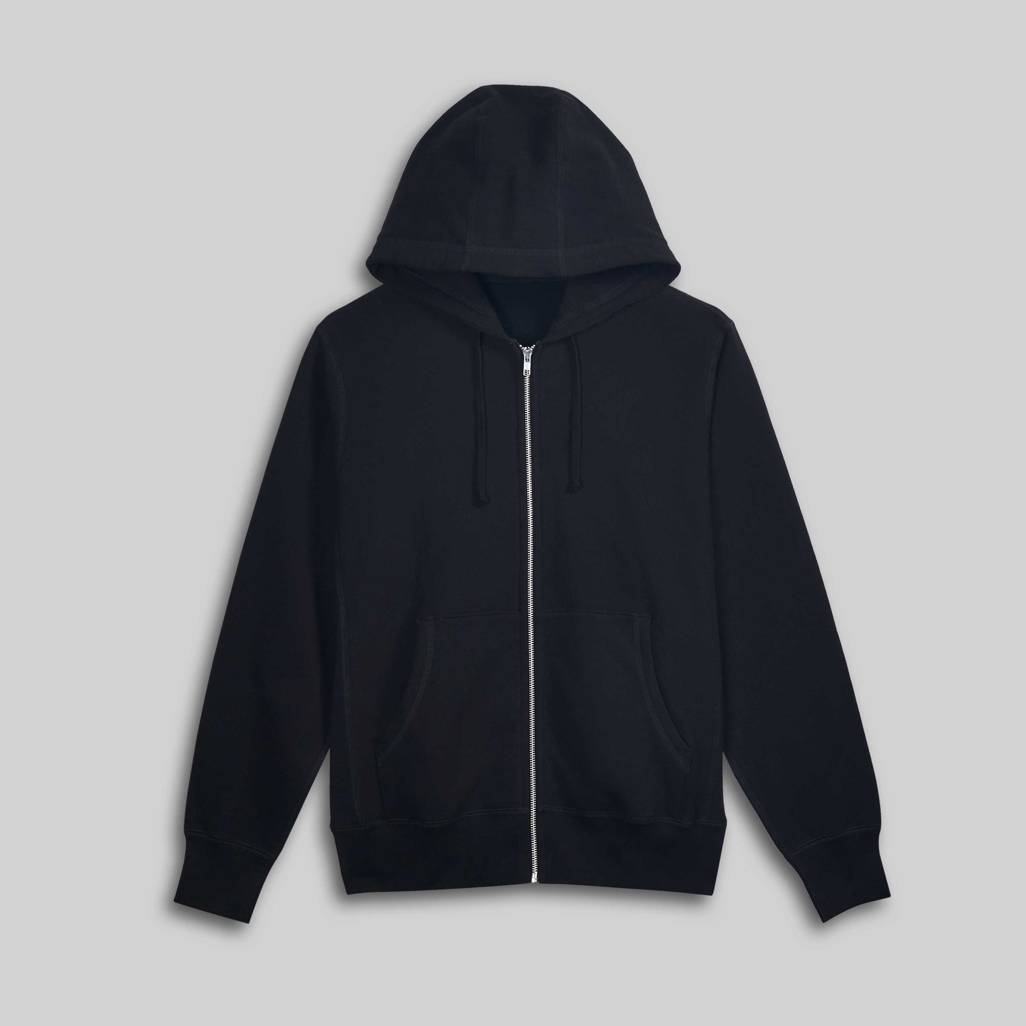 Blank Full Zip Up Hoodie - Black 400 GSM – House Of Blanks